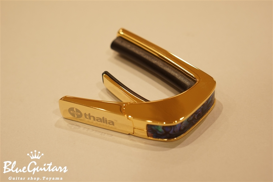 Thalia 24K Gold Finish with Blue Abalone Inlay | Blue Guitars Online Store