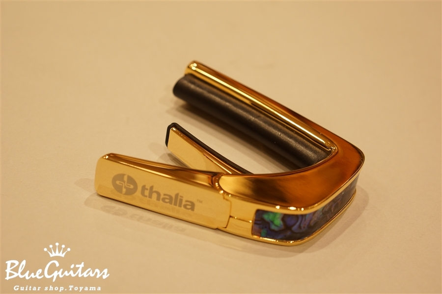 Thalia 24K Gold Finish with Blue Abalone Inlay | Blue Guitars Online Store
