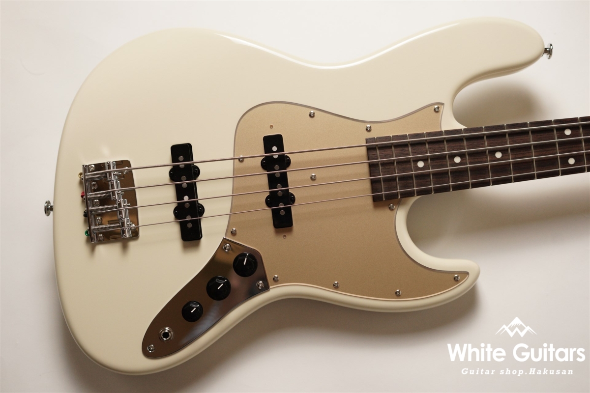 MOMOSE MJ1-STD/R - Olympic White / Gold Acryl Pick Guard | White Guitars Online Store